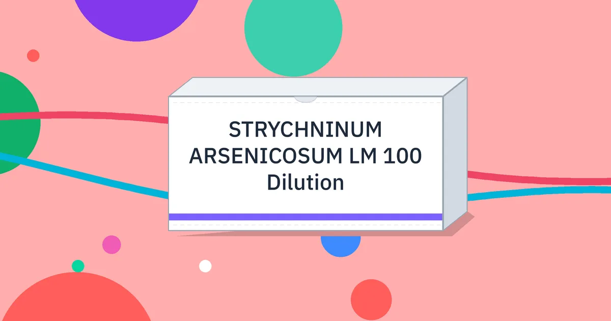 Symbolbild: Packung mit der Aufschrift STRYCHNINUM ARSENICOSUM LM 100 Dilution (PZN 13206097) – Verfügbarkeit und Bezug in Apotheken in Frankfurt am Main