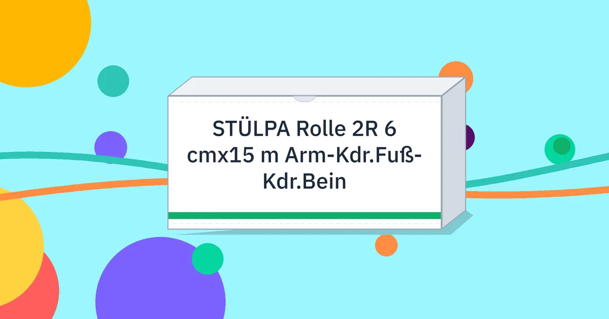 Symbolbild: Packung mit der Aufschrift STÜLPA Rolle 2R 6 cmx15 m Arm-Kdr.Fuß-Kdr.Bein (PZN 19703945) – Verfügbarkeit und Bezug in Apotheken in Frankfurt am Main