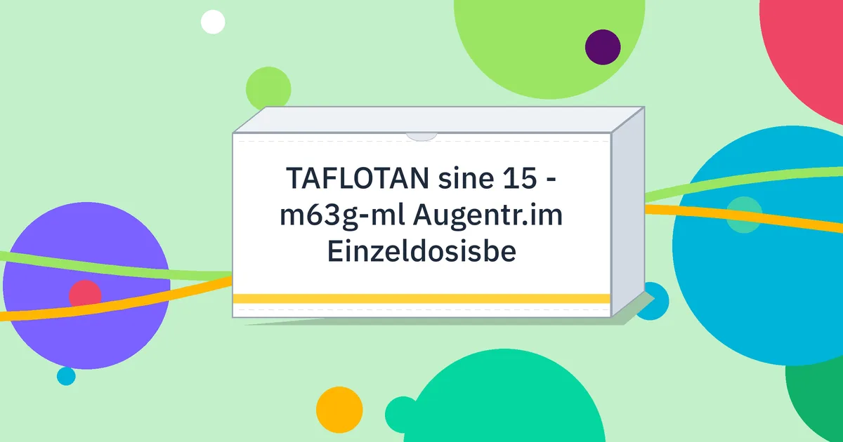 Symbolbild: Packung mit der Aufschrift TAFLOTAN sine 15 -m63g-ml Augentr.im Einzeldosisbe (PZN 17633519) – Verfügbarkeit und Bezug in Apotheken in Frankfurt am Main