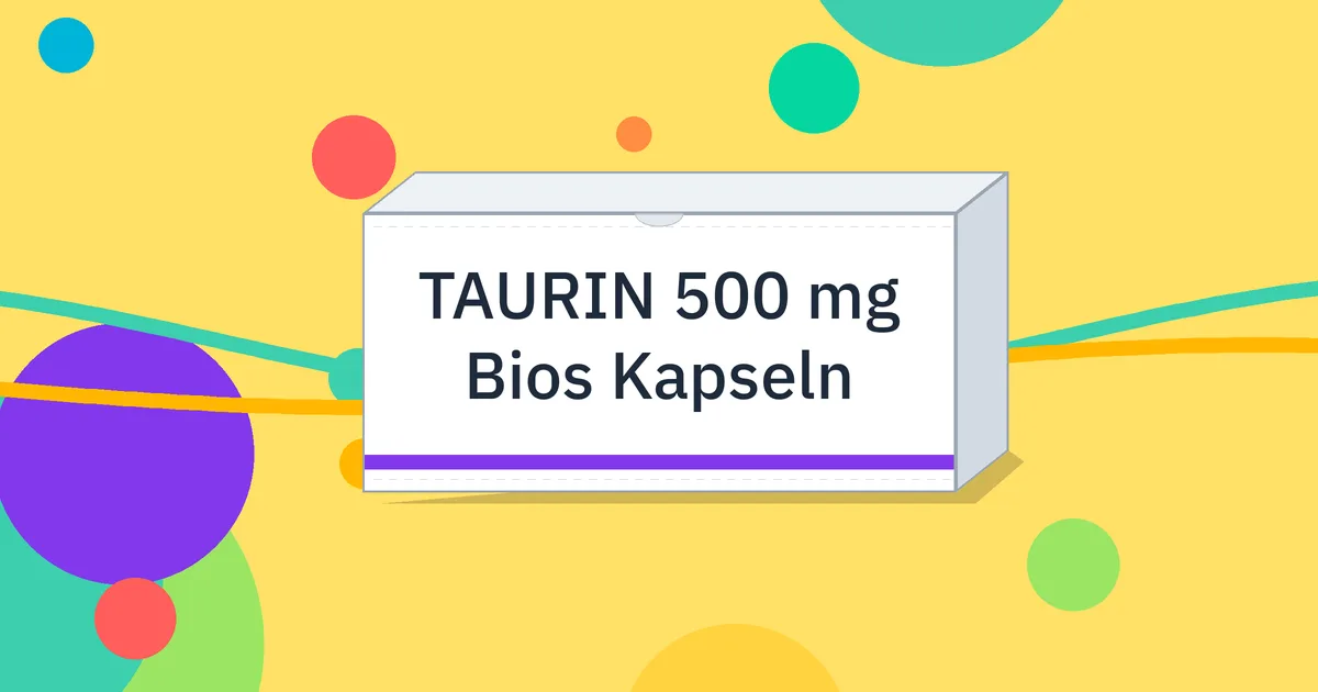 Symbolbild: Packung mit der Aufschrift TAURIN 500 mg Bios Kapseln (PZN 04923405) – Verfügbarkeit und Bezug in Apotheken in Frankfurt am Main