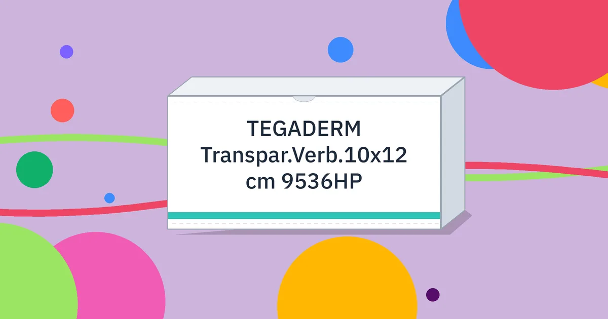 Symbolbild: Packung mit der Aufschrift TEGADERM Transpar.Verb.10x12 cm 9536HP (PZN 05354820) – Verfügbarkeit und Bezug in Apotheken in Frankfurt am Main