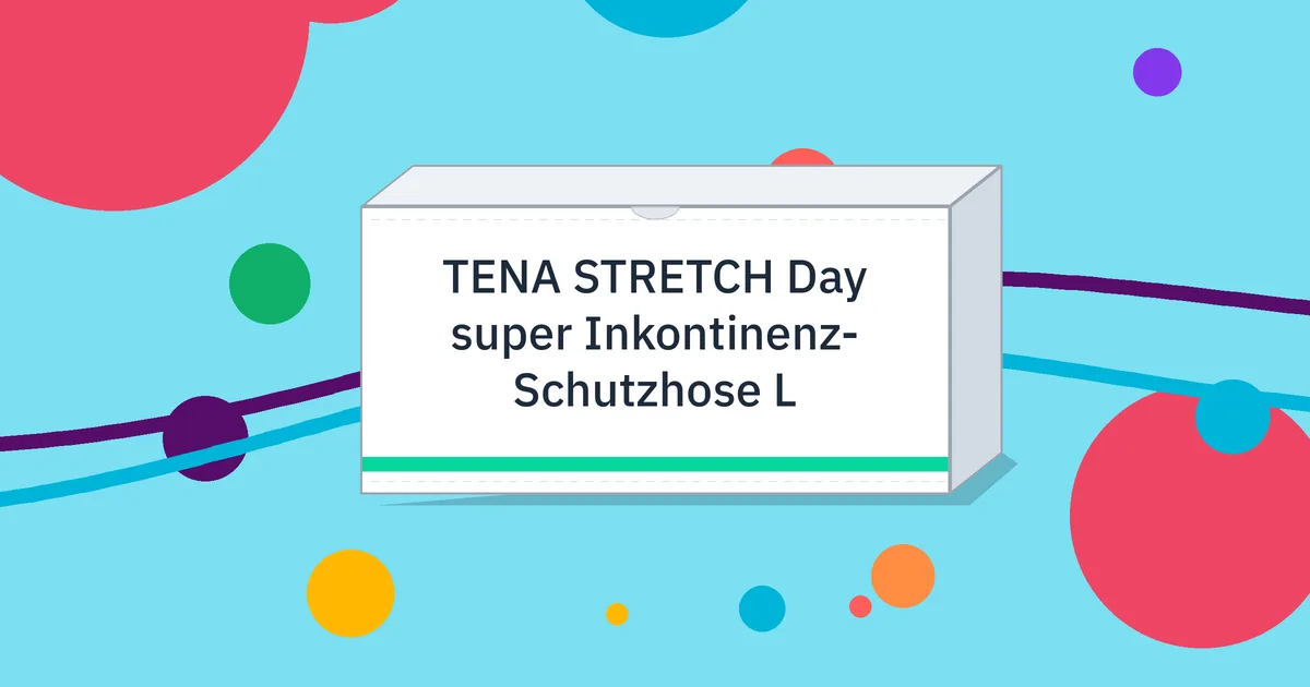 Symbolbild: Packung mit der Aufschrift TENA STRETCH Day super Inkontinenz-Schutzhose L (PZN 19297356) – Verfügbarkeit und Bezug in Apotheken in Frankfurt am Main
