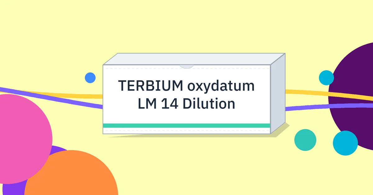 Symbolbild: Packung mit der Aufschrift TERBIUM oxydatum LM 14 Dilution (PZN 13216167) – Verfügbarkeit und Bezug in Apotheken in Frankfurt am Main
