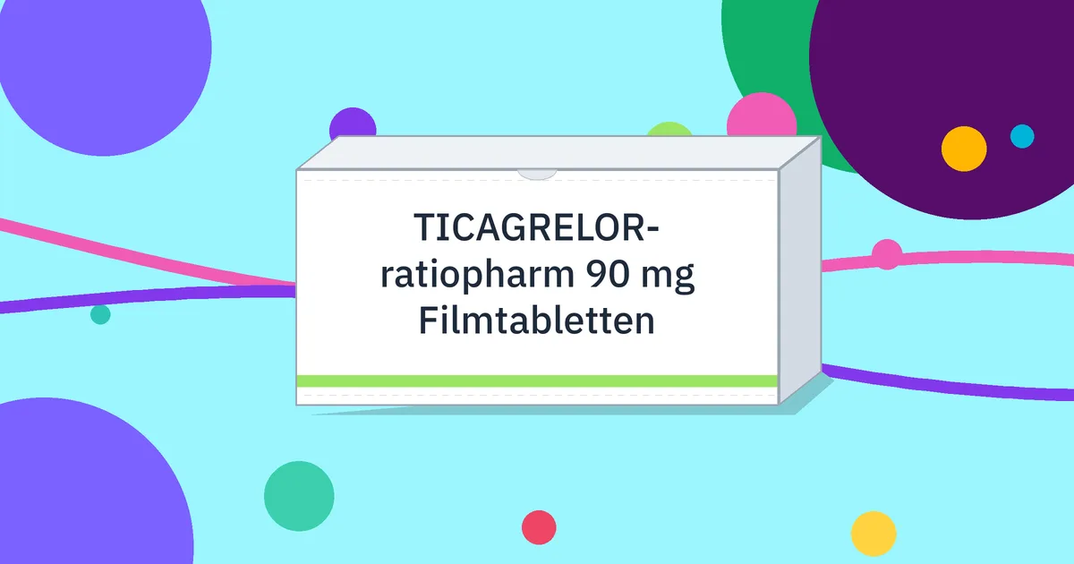 Symbolbild: Packung mit der Aufschrift TICAGRELOR-ratiopharm 90 mg Filmtabletten (PZN 19420058) – Verfügbarkeit und Bezug in Apotheken in Frankfurt am Main