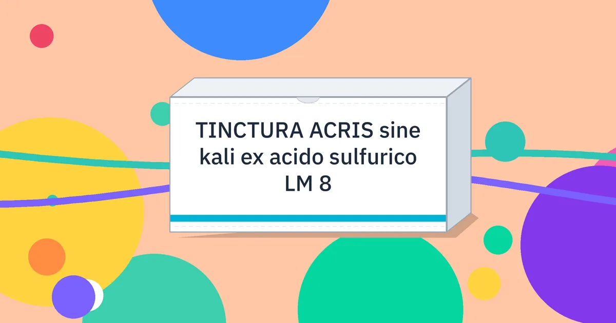 Symbolbild: Packung mit der Aufschrift TINCTURA ACRIS sine kali ex acido sulfurico LM 8 (PZN 13701081) – Verfügbarkeit und Bezug in Apotheken in Frankfurt am Main