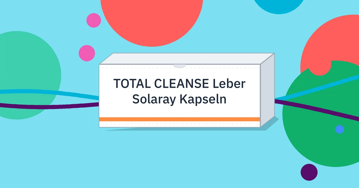 Symbolbild: Packung mit der Aufschrift TOTAL CLEANSE Leber Solaray Kapseln (PZN 17258004) – Verfügbarkeit und Bezug in Apotheken in Frankfurt am Main