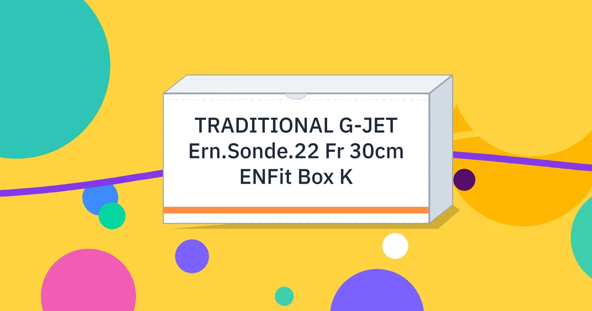 Symbolbild: Packung mit der Aufschrift TRADITIONAL G-JET Ern.Sonde.22 Fr 30cm ENFit Box K (PZN 20134369) – Verfügbarkeit und Bezug in Apotheken in Frankfurt am Main