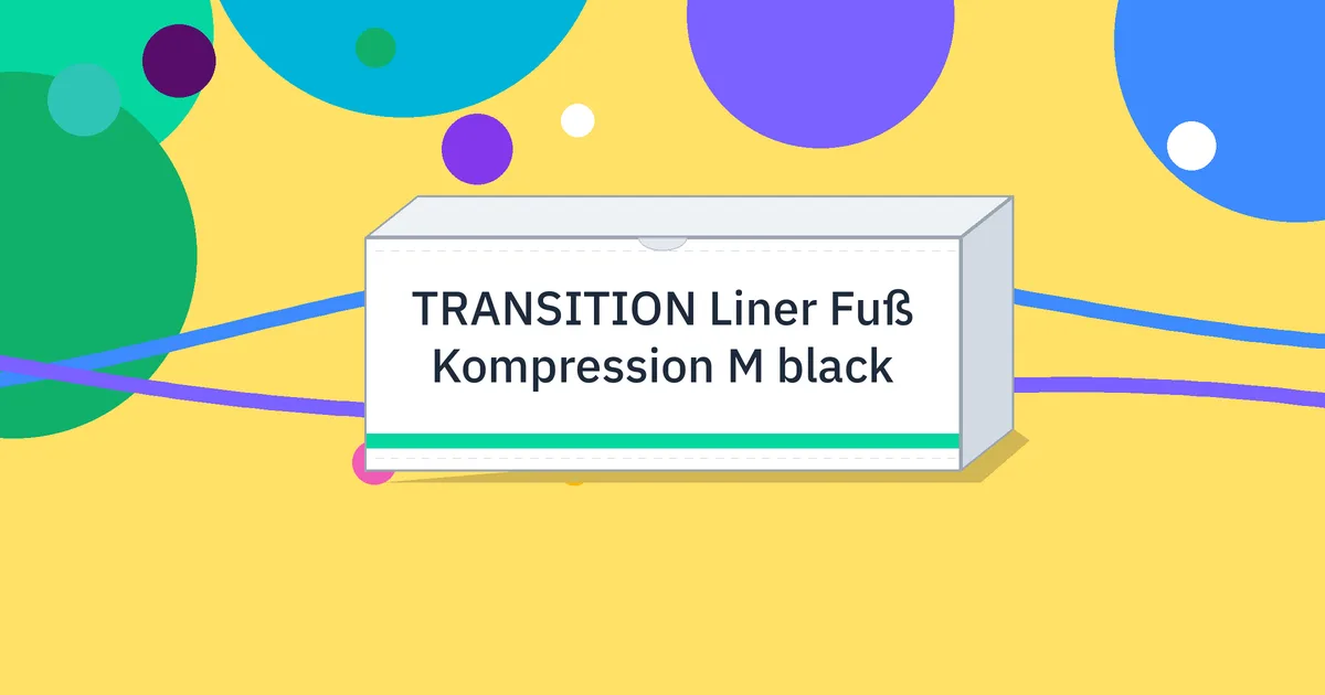 Symbolbild: Packung mit der Aufschrift TRANSITION Liner Fuß Kompression M black (PZN 19534804) – Verfügbarkeit und Bezug in Apotheken in Frankfurt am Main