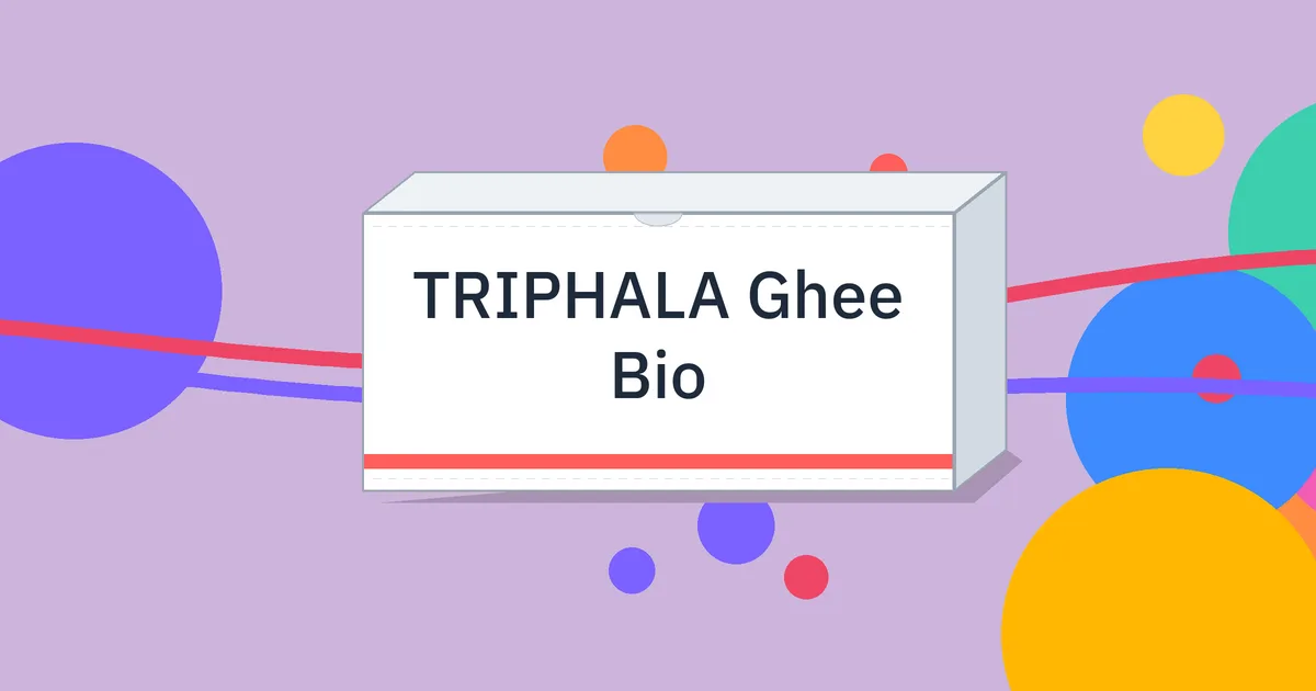 Symbolbild: Packung mit der Aufschrift TRIPHALA Ghee Bio (PZN 12500498) – Verfügbarkeit und Bezug in Apotheken in Frankfurt am Main