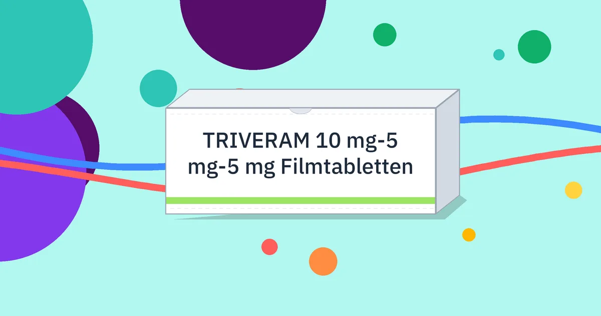 Symbolbild: Packung mit der Aufschrift TRIVERAM 10 mg-5 mg-5 mg Filmtabletten (PZN 20330107) – Verfügbarkeit und Bezug in Apotheken in Frankfurt am Main