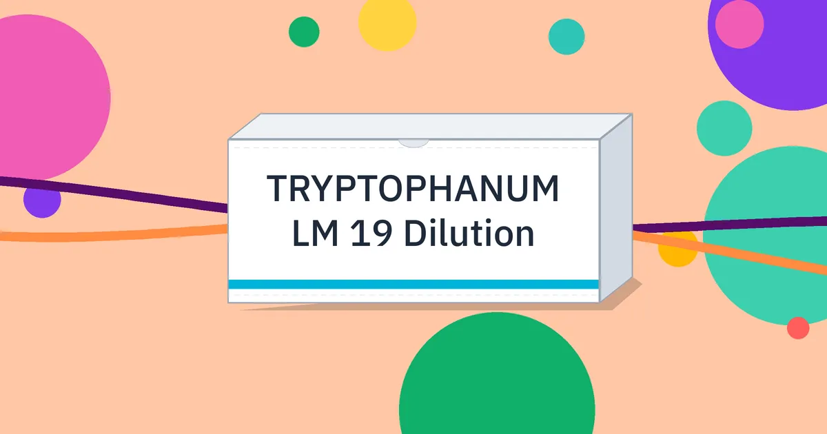 Symbolbild: Packung mit der Aufschrift TRYPTOPHANUM LM 19 Dilution (PZN 13253582) – Verfügbarkeit und Bezug in Apotheken in Frankfurt am Main