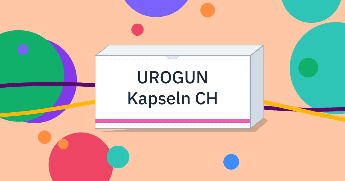 Symbolbild: Packung mit der Aufschrift UROGUN Kapseln CH (PZN 20632825) – Verfügbarkeit und Bezug in Apotheken in Frankfurt am Main
