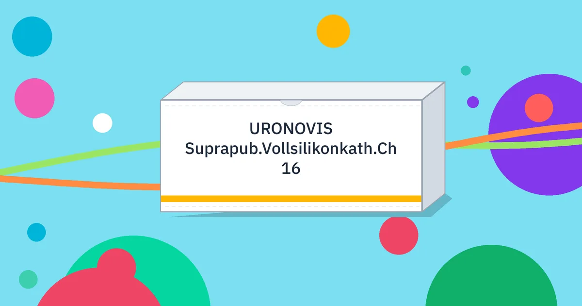 Symbolbild: Packung mit der Aufschrift URONOVIS Suprapub.Vollsilikonkath.Ch 16 (PZN 02352097) – Verfügbarkeit und Bezug in Apotheken in Frankfurt am Main