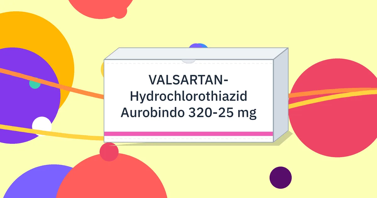 Symbolbild: Packung mit der Aufschrift VALSARTAN-Hydrochlorothiazid Aurobindo 320-25 mg (PZN 18428922) – Verfügbarkeit und Bezug in Apotheken in Frankfurt am Main