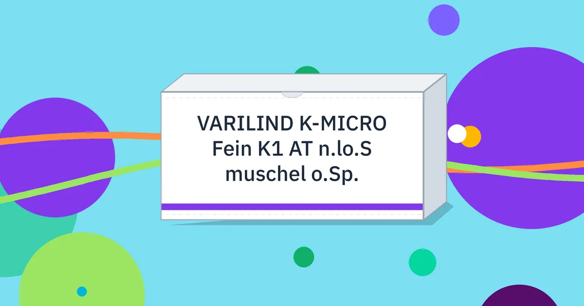 Symbolbild: Packung mit der Aufschrift VARILIND K-MICRO Fein K1 AT n.lo.S muschel o.Sp. (PZN 20552960) – Verfügbarkeit und Bezug in Apotheken in Frankfurt am Main