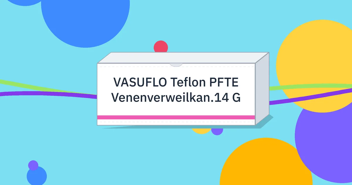 Symbolbild: Packung mit der Aufschrift VASUFLO Teflon PFTE Venenverweilkan.14 G (PZN 19888531) – Verfügbarkeit und Bezug in Apotheken in Frankfurt am Main