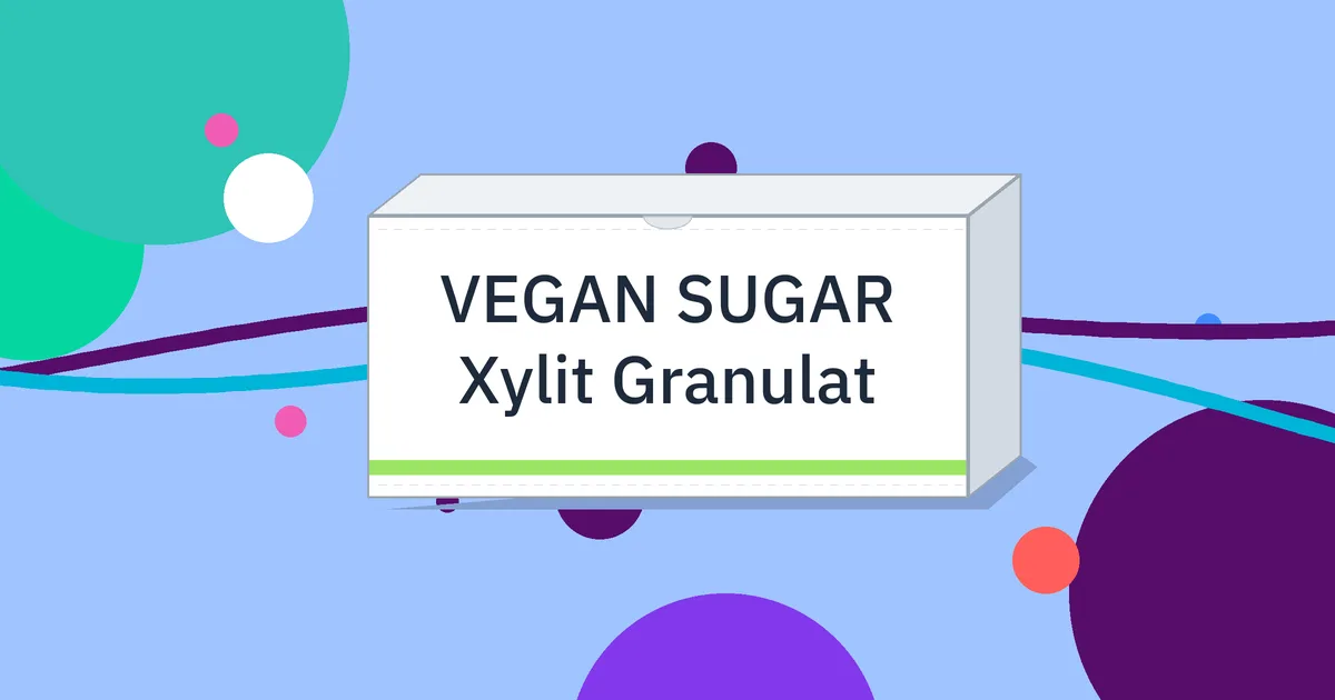Symbolbild: Packung mit der Aufschrift VEGAN SUGAR Xylit Granulat (PZN 17307091) – Verfügbarkeit und Bezug in Apotheken in Frankfurt am Main