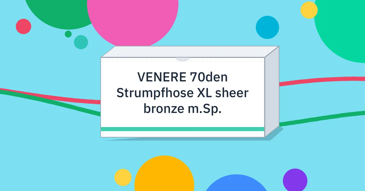 Symbolbild: Packung mit der Aufschrift VENERE 70den Strumpfhose XL sheer bronze m.Sp. (PZN 16173151) – Verfügbarkeit und Bezug in Apotheken in Frankfurt am Main