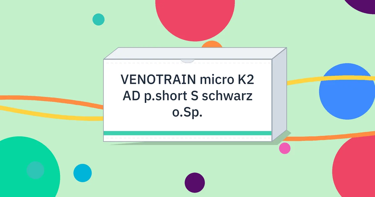 Symbolbild: Packung mit der Aufschrift VENOTRAIN micro K2 AD p.short S schwarz o.Sp. (PZN 02365119) – Verfügbarkeit und Bezug in Apotheken in Frankfurt am Main