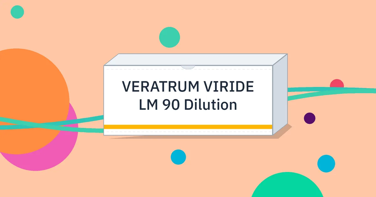 Symbolbild: Packung mit der Aufschrift VERATRUM VIRIDE LM 90 Dilution (PZN 13265763) – Verfügbarkeit und Bezug in Apotheken in Frankfurt am Main