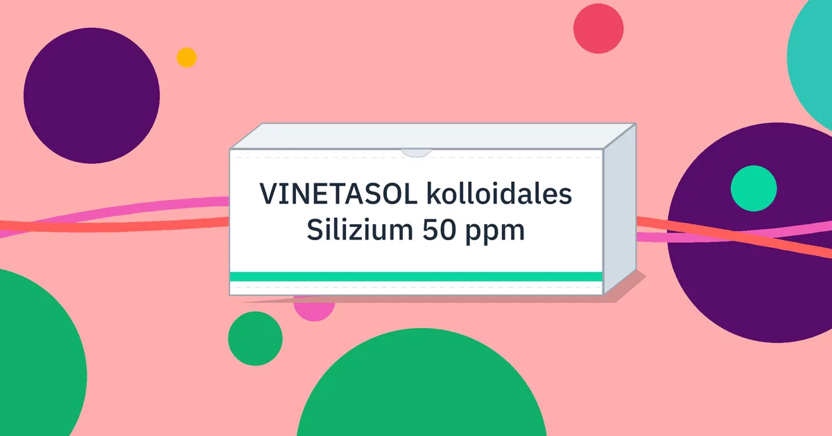 Symbolbild: Packung mit der Aufschrift VINETASOL kolloidales Silizium 50 ppm (PZN 19760908) – Verfügbarkeit und Bezug in Apotheken in Frankfurt am Main