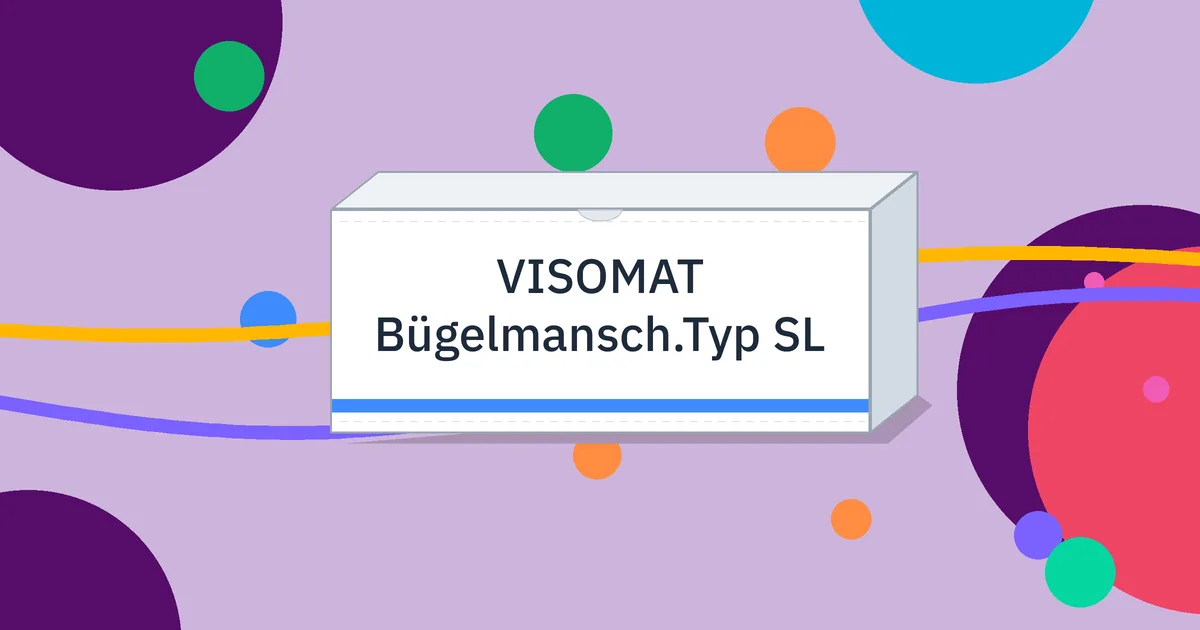 Symbolbild: Packung mit der Aufschrift VISOMAT Bügelmansch.Typ SL (PZN 05861209) – Verfügbarkeit und Bezug in Apotheken in Frankfurt am Main