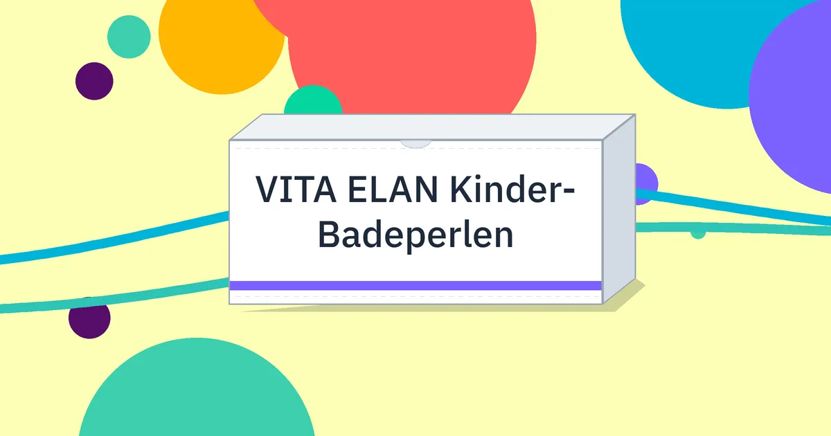 Symbolbild: Packung mit der Aufschrift VITA ELAN Kinder-Badeperlen (PZN 09789650) – Verfügbarkeit und Bezug in Apotheken in Frankfurt am Main