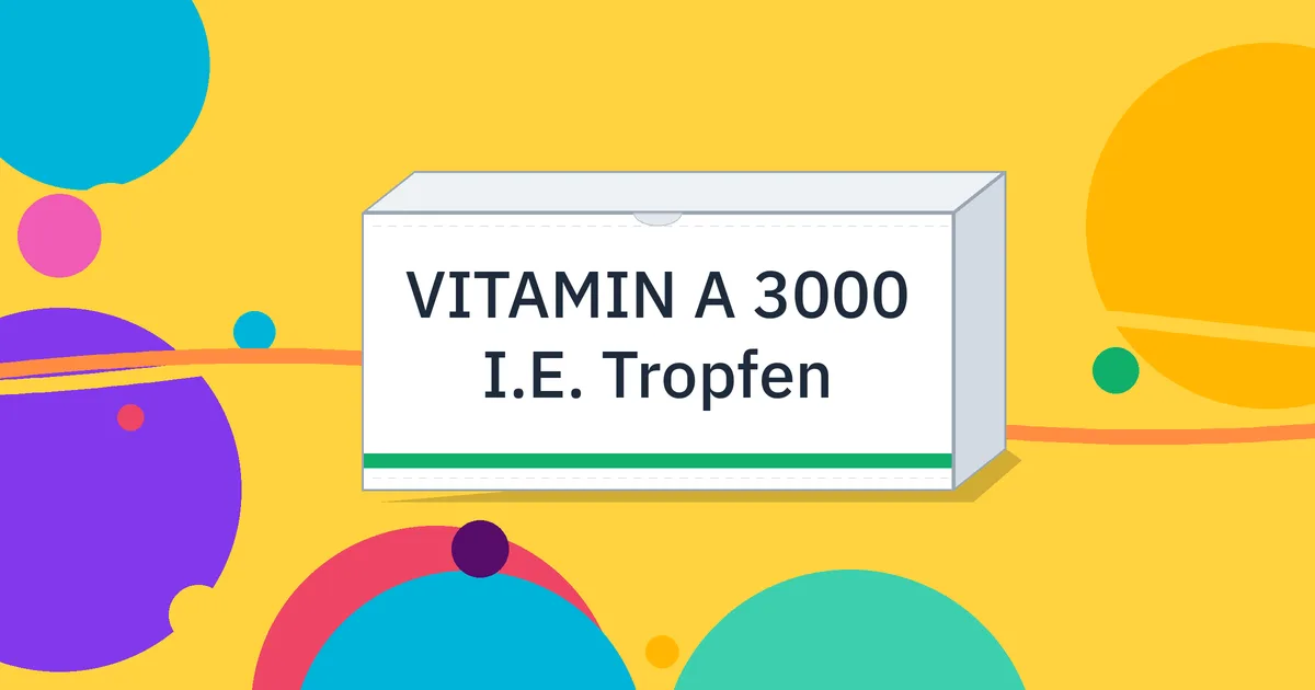 Symbolbild: Packung mit der Aufschrift VITAMIN A 3000 I.E. Tropfen (PZN 14214041) – Verfügbarkeit und Bezug in Apotheken in Frankfurt am Main