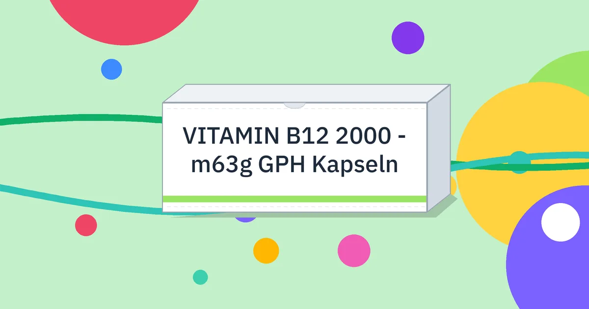 Symbolbild: Packung mit der Aufschrift VITAMIN B12 2000 -m63g GPH Kapseln (PZN 17822999) – Verfügbarkeit und Bezug in Apotheken in Frankfurt am Main