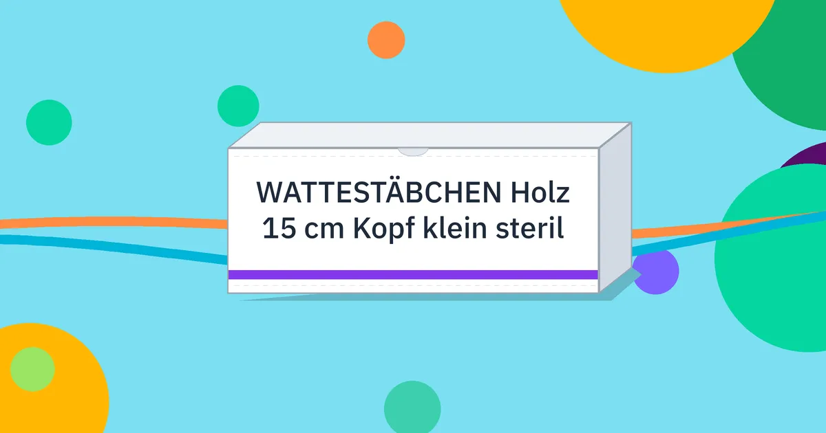 Symbolbild: Packung mit der Aufschrift WATTESTÄBCHEN Holz 15 cm Kopf klein steril (PZN 20058214) – Verfügbarkeit und Bezug in Apotheken in Frankfurt am Main