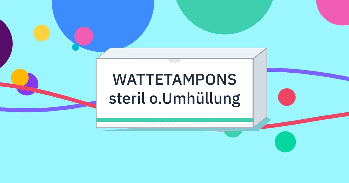 Symbolbild: Packung mit der Aufschrift WATTETAMPONS steril o.Umhüllung (PZN 01723114) – Verfügbarkeit und Bezug in Apotheken in Frankfurt am Main