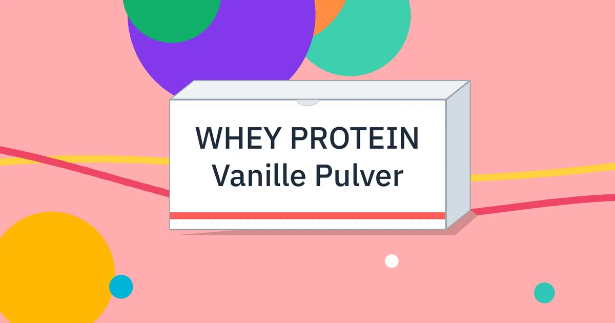Symbolbild: Packung mit der Aufschrift WHEY PROTEIN Vanille Pulver (PZN 10028293) – Verfügbarkeit und Bezug in Apotheken in Frankfurt am Main