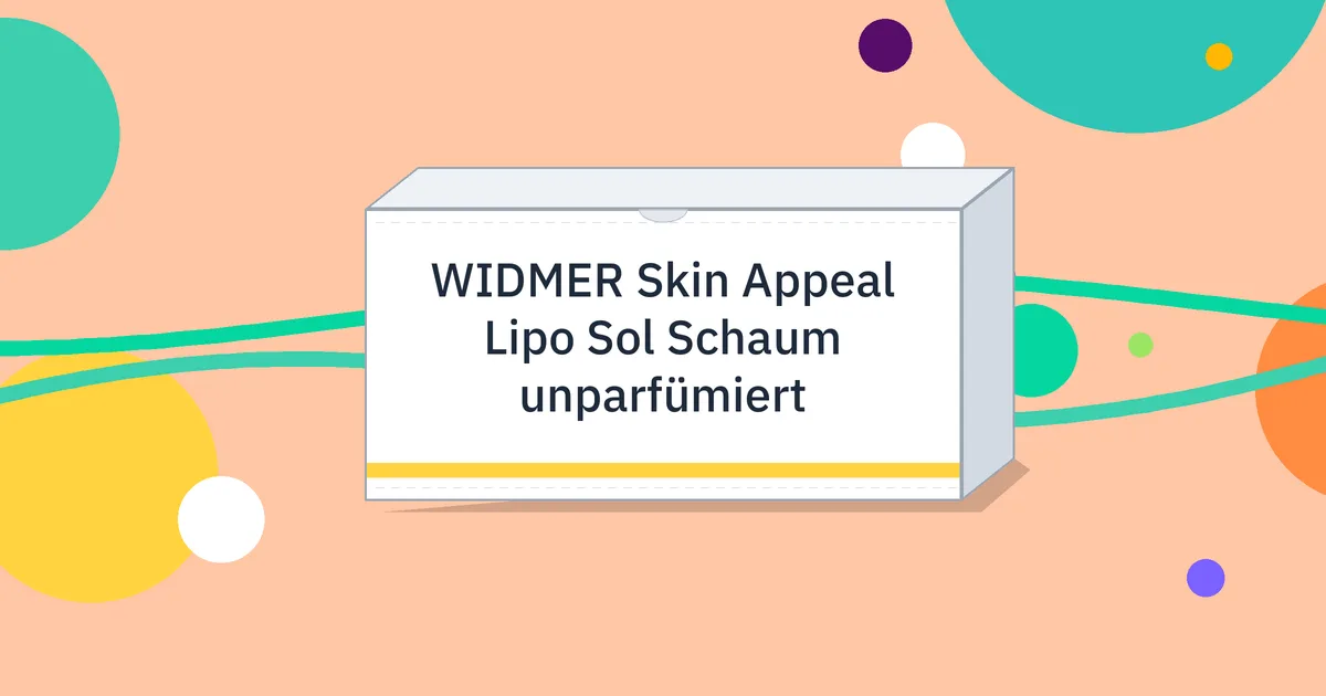 Symbolbild: Packung mit der Aufschrift WIDMER Skin Appeal Lipo Sol Schaum unparfümiert (PZN 16934880) – Verfügbarkeit und Bezug in Apotheken in Frankfurt am Main