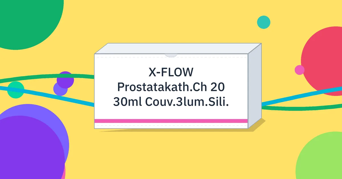 Symbolbild: Packung mit der Aufschrift X-FLOW Prostatakath.Ch 20 30ml Couv.3lum.Sili. (PZN 17508323) – Verfügbarkeit und Bezug in Apotheken in Frankfurt am Main