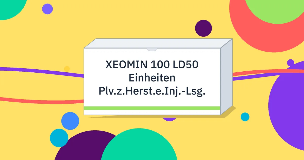 Symbolbild: Packung mit der Aufschrift XEOMIN 100 LD50 Einheiten Plv.z.Herst.e.Inj.-Lsg. (PZN 08892423) – Verfügbarkeit und Bezug in Apotheken in Frankfurt am Main