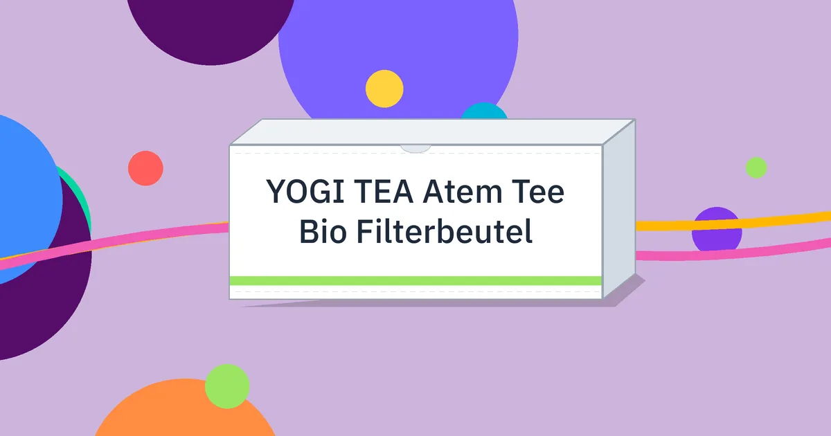Symbolbild: Packung mit der Aufschrift YOGI TEA Atem Tee Bio Filterbeutel (PZN 09687783) – Verfügbarkeit und Bezug in Apotheken in Frankfurt am Main