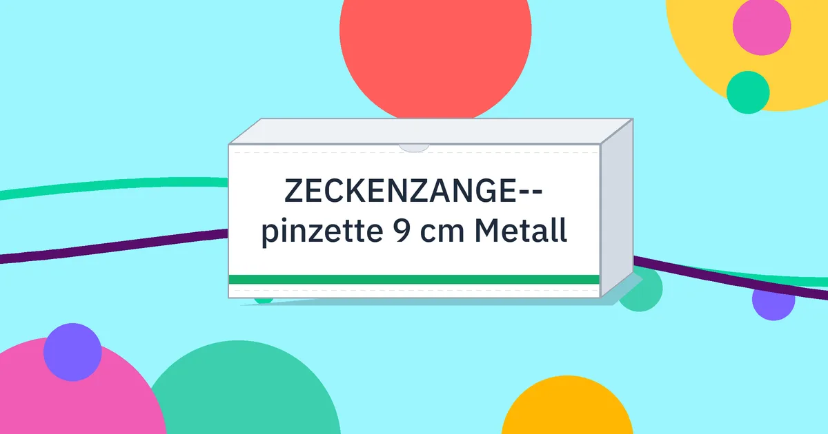 Symbolbild: Packung mit der Aufschrift ZECKENZANGE--pinzette 9 cm Metall (PZN 06812041) – Verfügbarkeit und Bezug in Apotheken in Frankfurt am Main