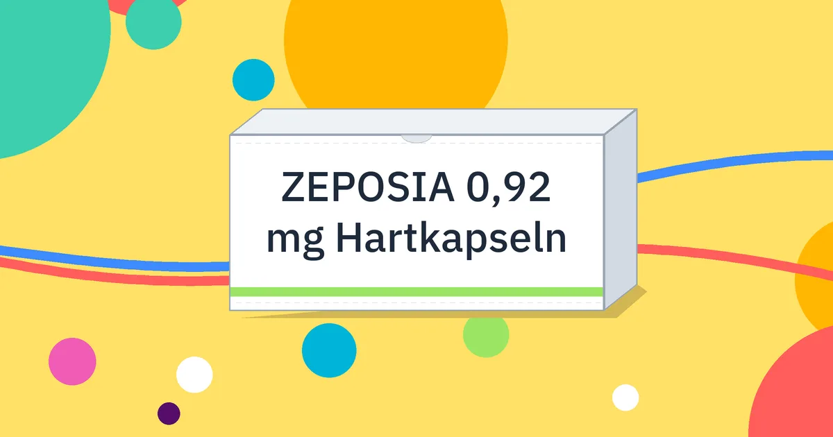 Symbolbild: Packung mit der Aufschrift ZEPOSIA 0,92 mg Hartkapseln (PZN 18722082) – Verfügbarkeit und Bezug in Apotheken in Frankfurt am Main