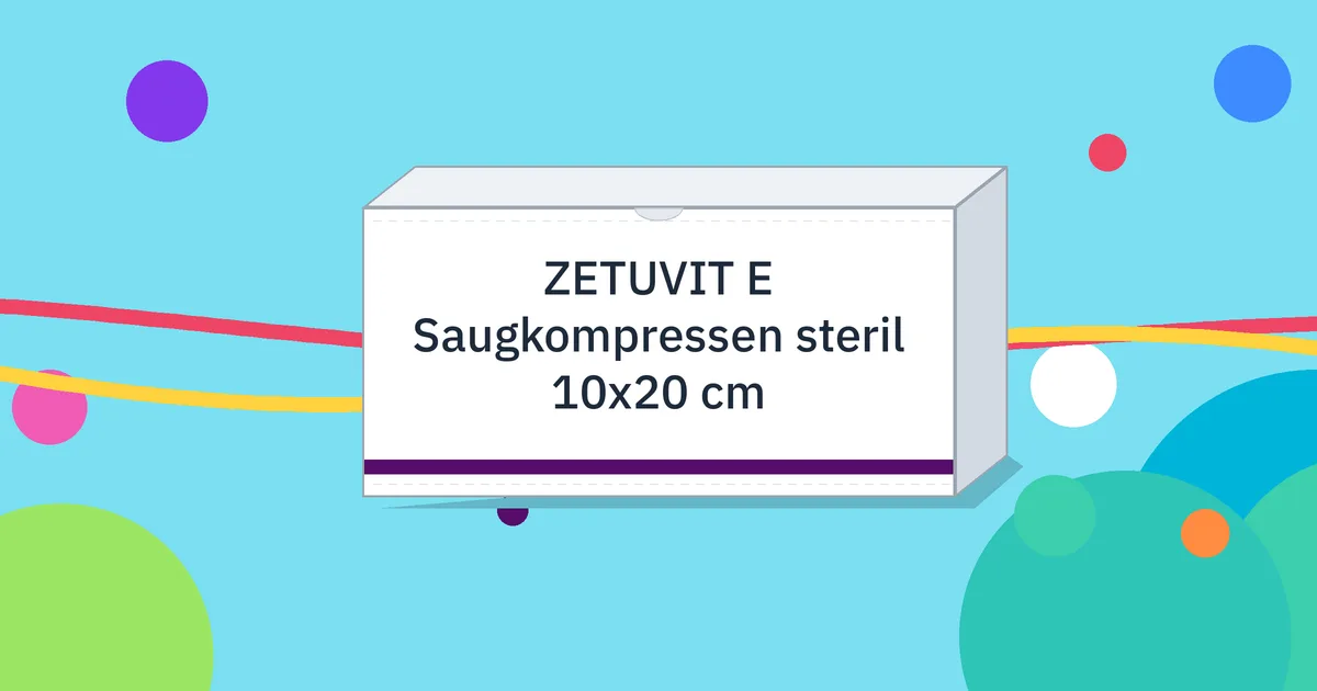 Symbolbild: Packung mit der Aufschrift ZETUVIT E Saugkompressen steril 10x20 cm (PZN 20419876) – Verfügbarkeit und Bezug in Apotheken in Frankfurt am Main