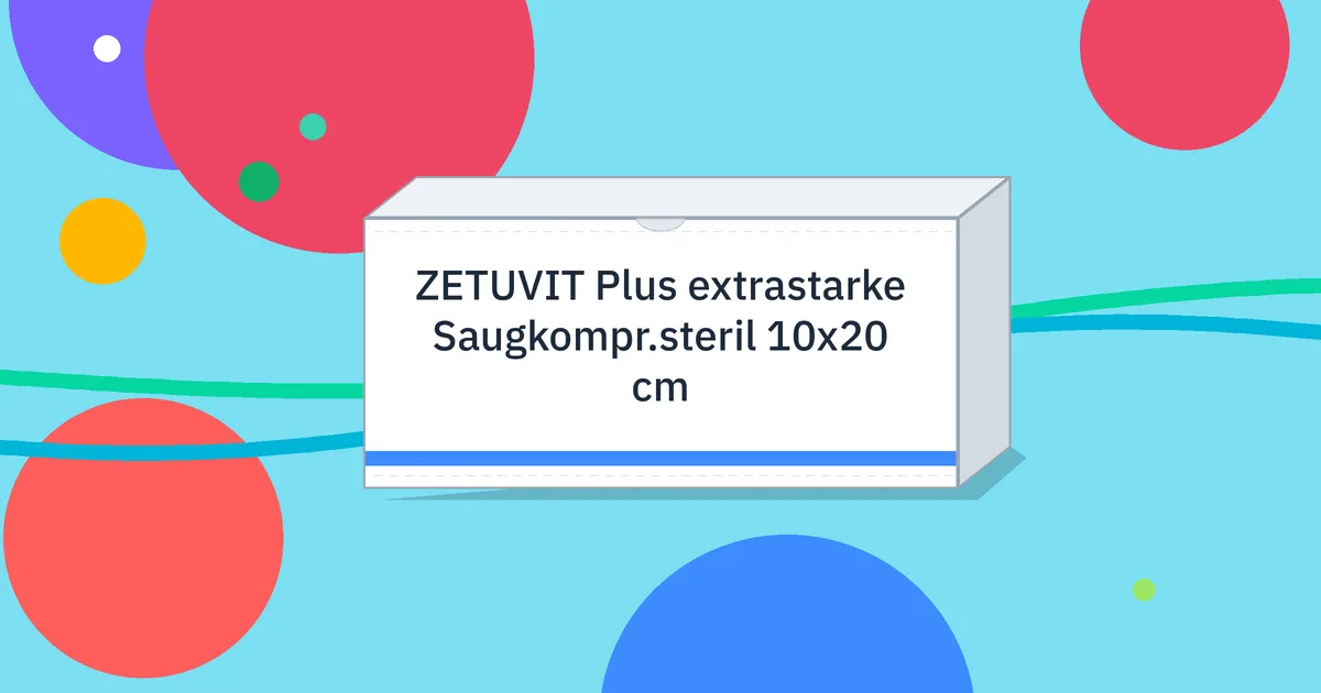 Symbolbild: Packung mit der Aufschrift ZETUVIT Plus extrastarke Saugkompr.steril 10x20 cm (PZN 16487547) – Verfügbarkeit und Bezug in Apotheken in Frankfurt am Main