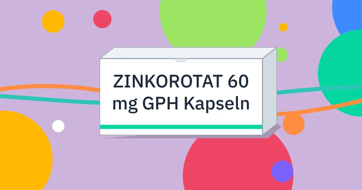 Symbolbild: Packung mit der Aufschrift ZINKOROTAT 60 mg GPH Kapseln (PZN 11075107) – Verfügbarkeit und Bezug in Apotheken in Frankfurt am Main