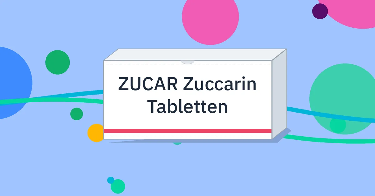 Symbolbild: Packung mit der Aufschrift ZUCAR Zuccarin Tabletten (PZN 05393582) – Verfügbarkeit und Bezug in Apotheken in Frankfurt am Main