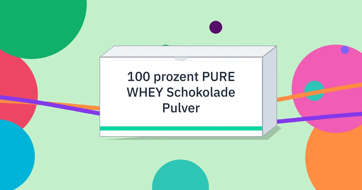 Symbolbild: Packung mit der Aufschrift 100 prozent PURE WHEY Schokolade Pulver (PZN 19921381) – Verfügbarkeit und Bezug in Apotheken in Frankfurt am Main