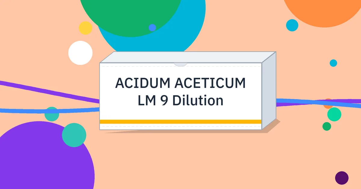 Symbolbild: Packung mit der Aufschrift ACIDUM ACETICUM LM 9 Dilution (PZN 13266857) – Verfügbarkeit und Bezug in Apotheken in Frankfurt am Main