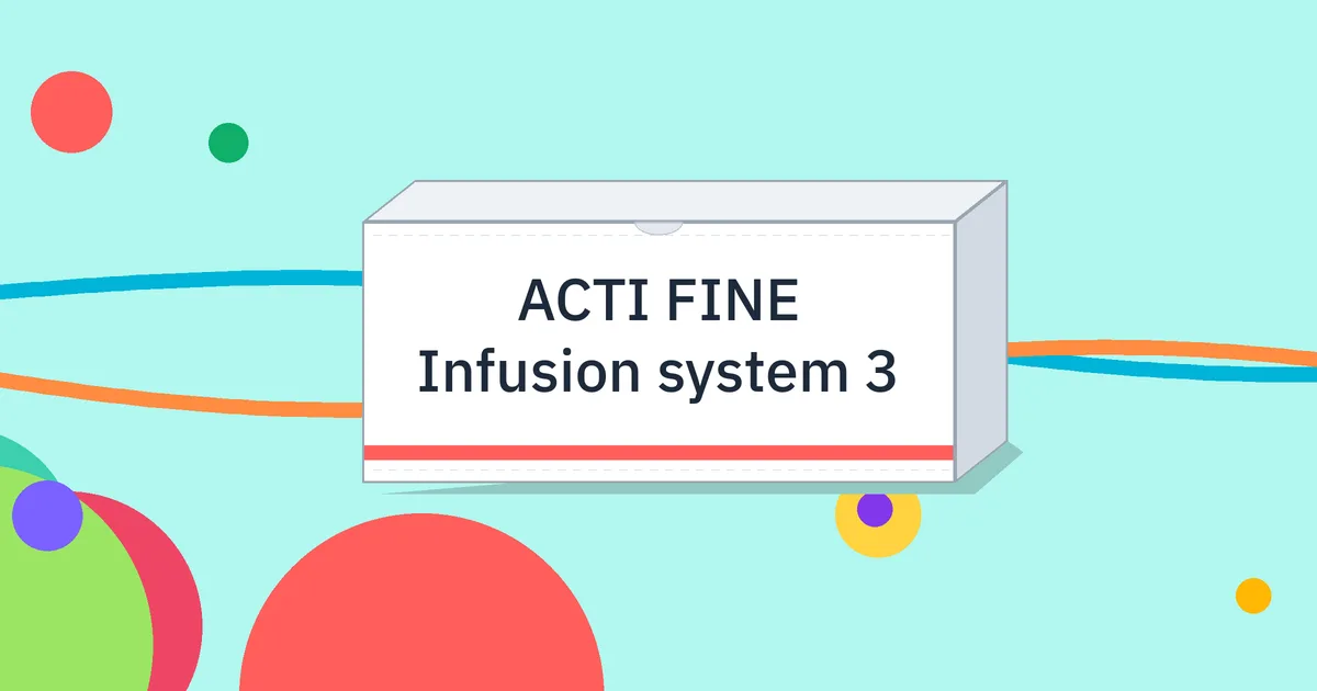 Symbolbild: Packung mit der Aufschrift ACTI FINE Infusion system 3 (PZN 13162678) – Verfügbarkeit und Bezug in Apotheken in Frankfurt am Main
