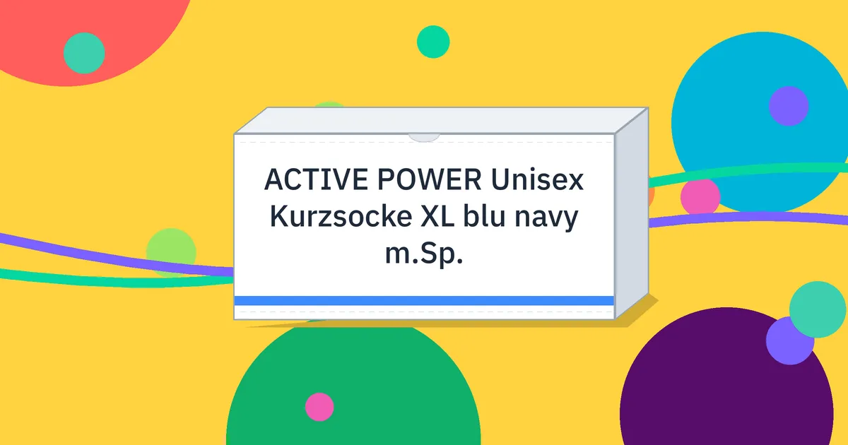 Symbolbild: Packung mit der Aufschrift ACTIVE POWER Unisex Kurzsocke XL blu navy m.Sp. (PZN 16194667) – Verfügbarkeit und Bezug in Apotheken in Frankfurt am Main