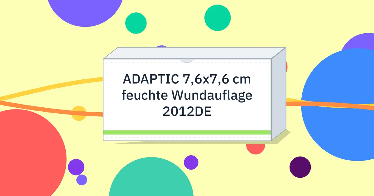 Symbolbild: Packung mit der Aufschrift ADAPTIC 7,6x7,6 cm feuchte Wundauflage 2012DE (PZN 19346735) – Verfügbarkeit und Bezug in Apotheken in Frankfurt am Main