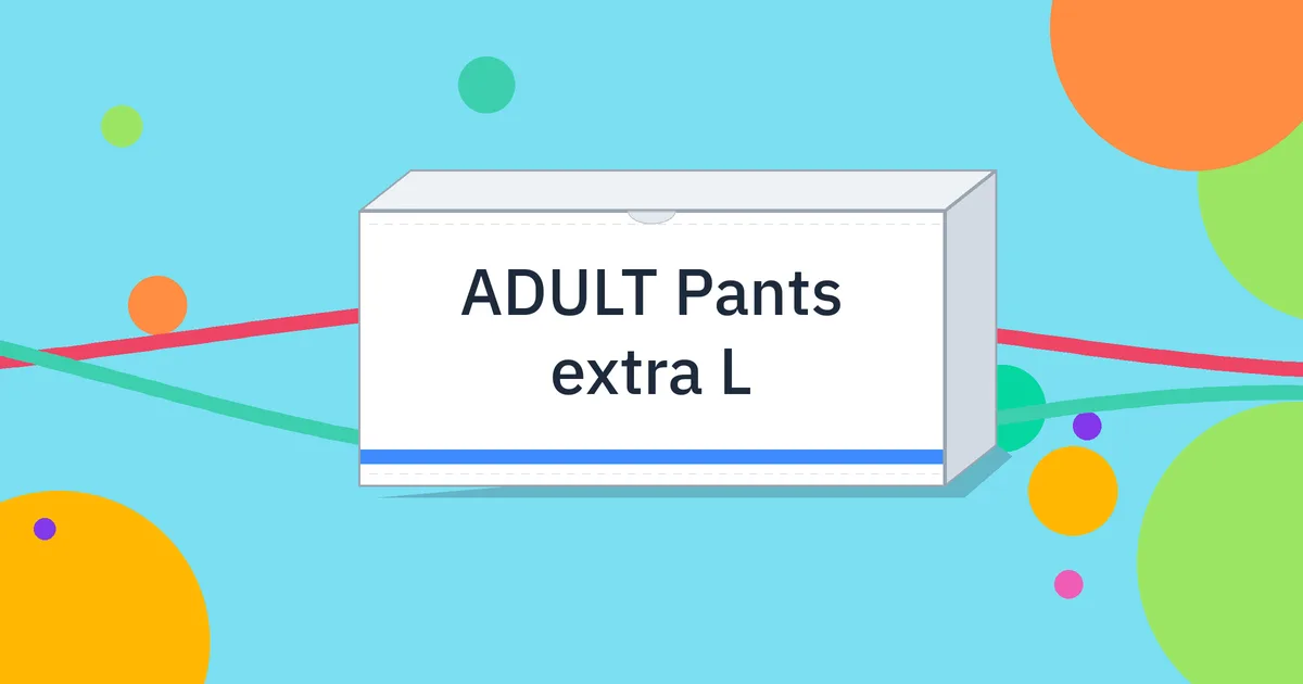 Symbolbild: Packung mit der Aufschrift ADULT Pants extra L (PZN 16529122) – Verfügbarkeit und Bezug in Apotheken in Frankfurt am Main