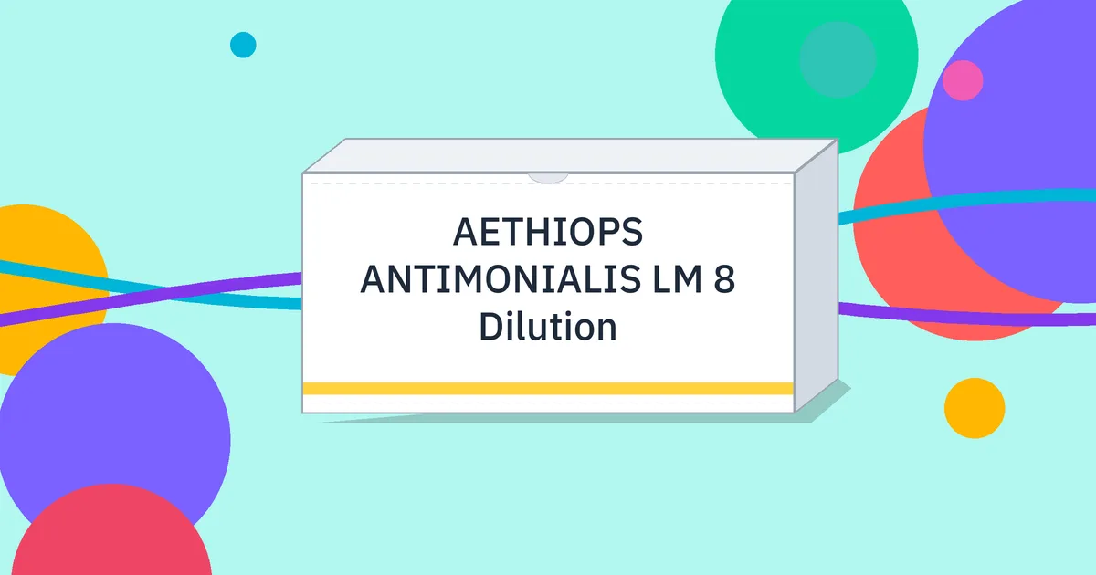 Symbolbild: Packung mit der Aufschrift AETHIOPS ANTIMONIALIS LM 8 Dilution (PZN 13300979) – Verfügbarkeit und Bezug in Apotheken in Frankfurt am Main