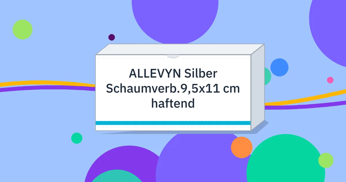 Symbolbild: Packung mit der Aufschrift ALLEVYN Silber Schaumverb.9,5x11 cm haftend (PZN 16164525) – Verfügbarkeit und Bezug in Apotheken in Frankfurt am Main